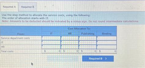 Solved Woodstock Binding Has Two Service Deportments It Chegg