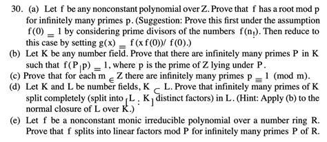 [solved] 30 a let f be any nonconstant polynomial over z prove that f course hero