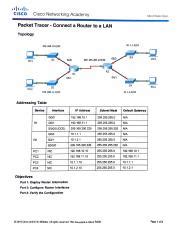 Packet Tracer Connect A Router To A Lan Pdf Cisco
