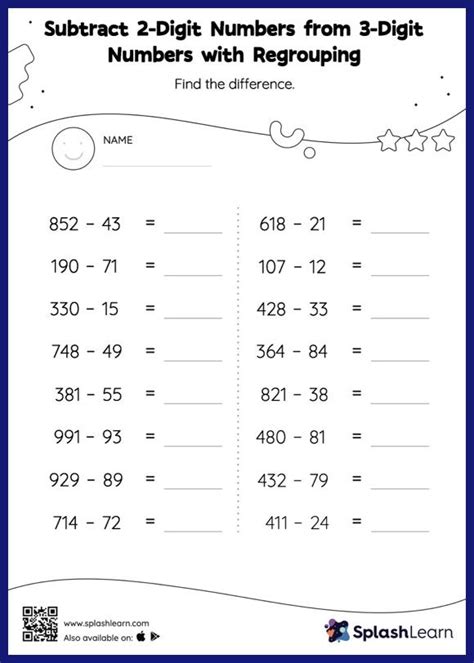 Subtraction With Regrouping Worksheets For 2nd Grade