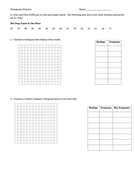 Histogram Worksheet 6Th Grade Printable Calendars AT A GLANCE