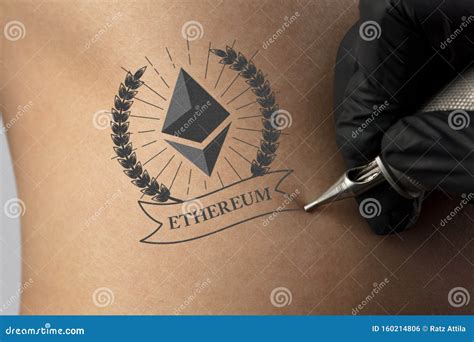 Tattooing Cryptocurrency Concept On Naked Back Editorial Photo Image
