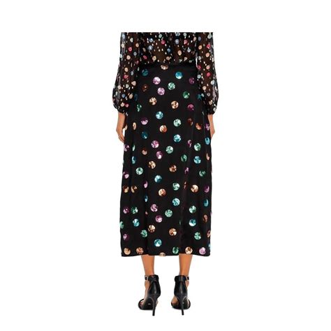 Rixo London Kelly Sequin Watercolour Spot Skirt Depop