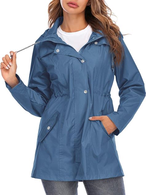 Romacci Manteau de pluie pour femme avec fermeture éclair et veste