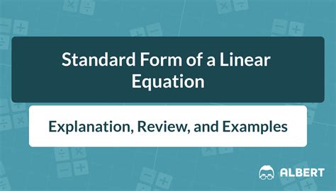 standard form of a linear equation review examples albert resources