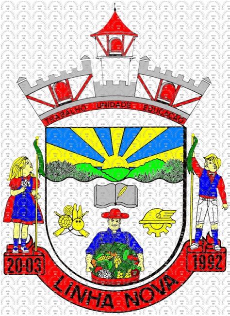 Brasão e Bandeira do Município de Linha Nova RS mbi br