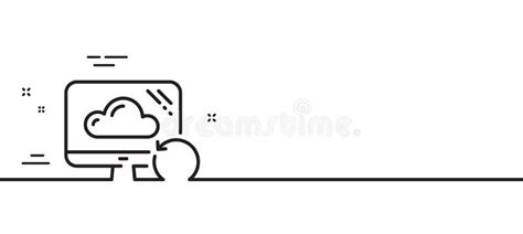 Recovery Cloud Line Icon Backup Data Sign Restore Information