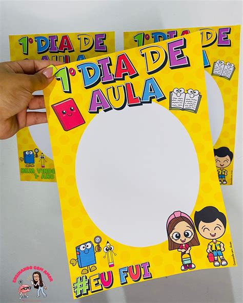 Moldura Para Foto 1 Dia De Aula Bia Ensinando Amor