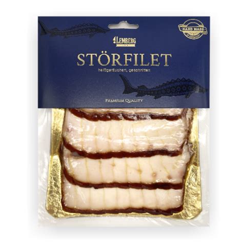 Stör Filet geschnitten heißgeräuchert 250g Lemberg Kaviar Shop
