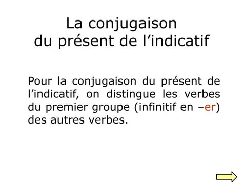 PPT La conjugaison du présent de lindicatif PowerPoint Presentation