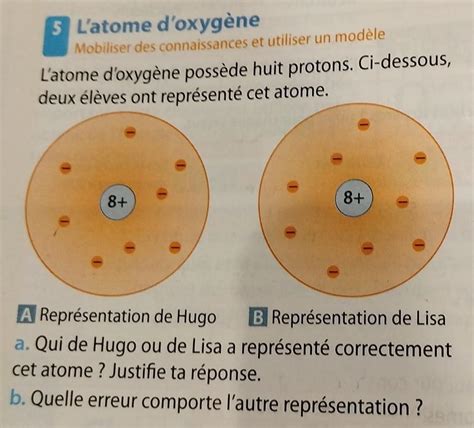 L Atome D Oxyg Ne Mobiliser Des Connaissances Et Utiliser Un Mod Le L