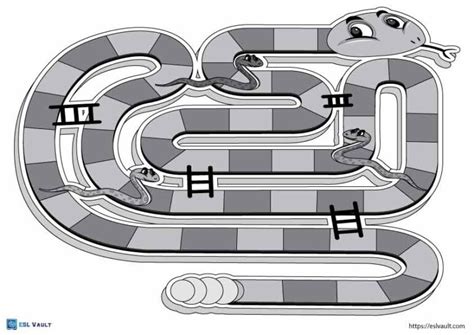 Free Pdf Snakes And Ladders Printables Esl Vault