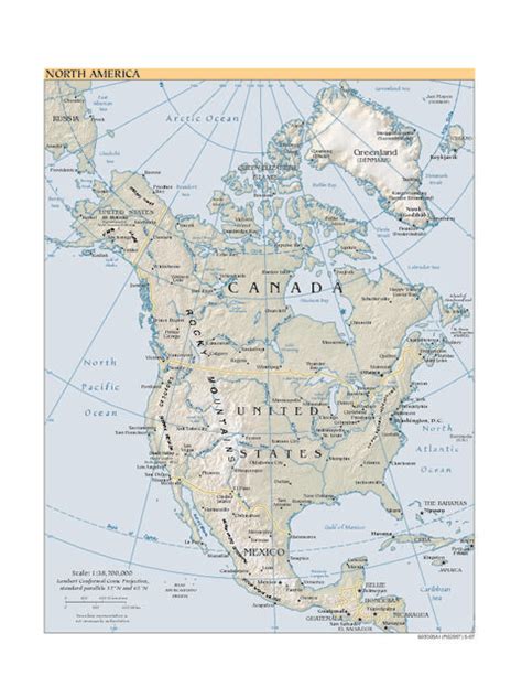 Mapa F Sico De Am Rica Del Norte Gifex