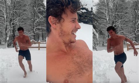 Shawn Mendes Takes A Shirtless Sled Ride In The Snow