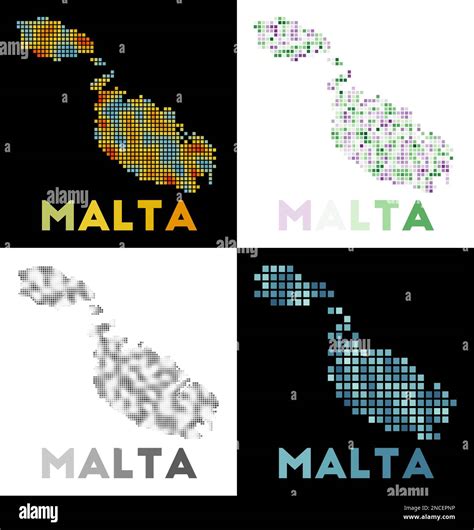 Malta Map Collection Of Map Of Malta In Dotted Style Borders Of The