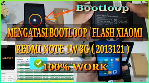 CARA FLASH XIAOMI REDMI NOTE 1W 3G 2013121 BOOTLOOP YouTube