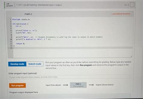 solved 1 14 zylab training interleaved input output