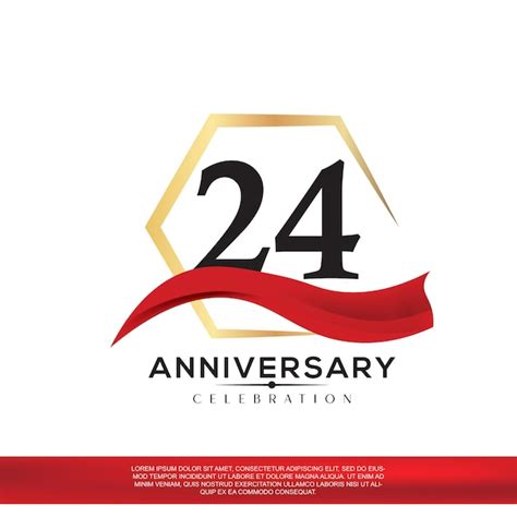 Premium Vector 24 Years Anniversary Celebration Design Anniversary