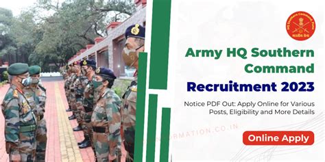 HQ Southern Command Recruitment 2023 Notice PDF Out Apply Online For