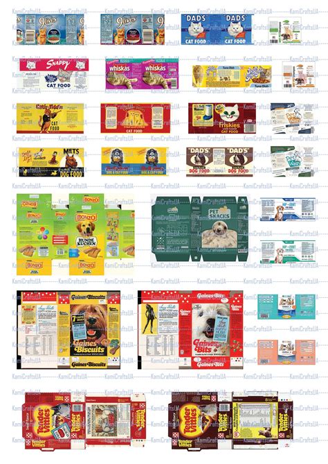 Printable Miniature Pet Food Packaging For Miniature Dollhouse Etsy