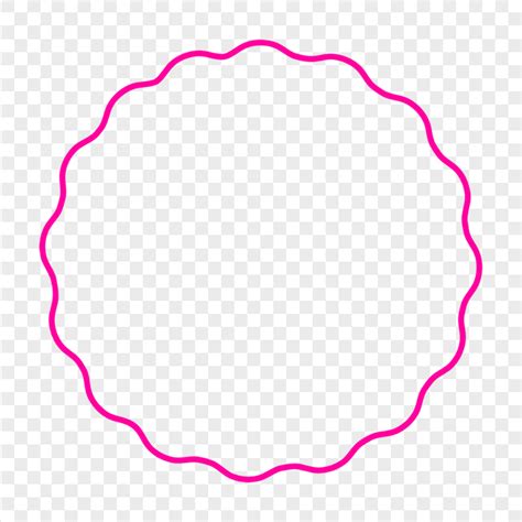 Wavy Circle Shape Pink Border Frame PNG Citypng