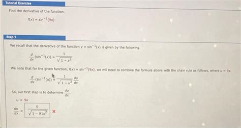 Solved Find The Derivative Of The Function F X Sin1 9x Chegg