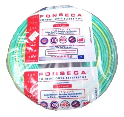 Rollo Cable Unipolar Mm Verde Amarillo Fonseca X M E