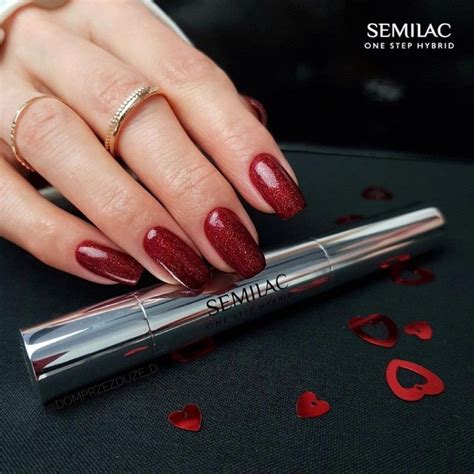 S Semilac One Step Hybrid Glitter Red Semilac Ie