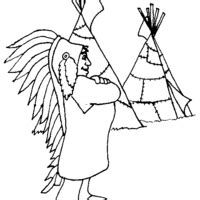Desenho de Tribo indígena para colorir Tudodesenhos