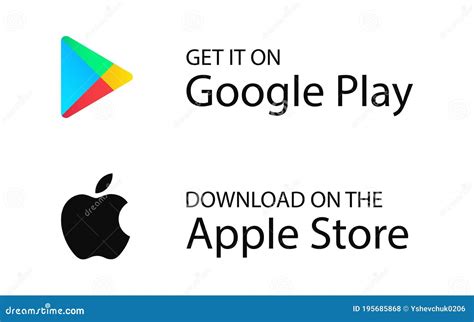 Google Play Store And Apple App Store Buttons Vector Illustration EPS