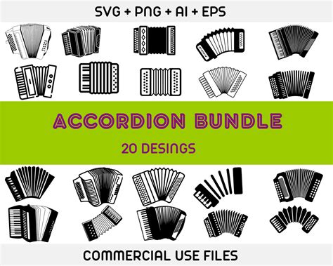 Accordion SVG Accordion Cut File Accordion PNG Accordion Etsy