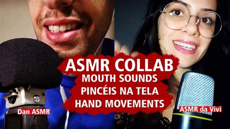 Pincel na tela sons de boca e movimento de mãos collab ASMR da