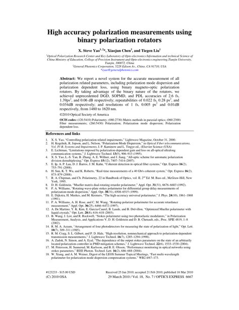 pdf high accuracy polarization measurements using binary polarization rotators