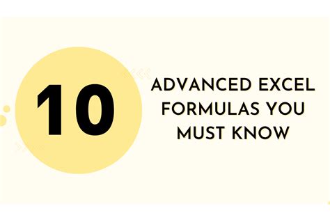 10 advanced excel formulas you must know