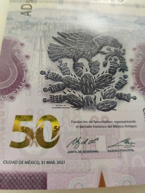 Cuáles son las cinco versiones del billete de 50 pesos del ajolote El