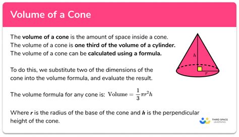 Volume Of A Cone GCSE Maths Steps Examples Worksheet