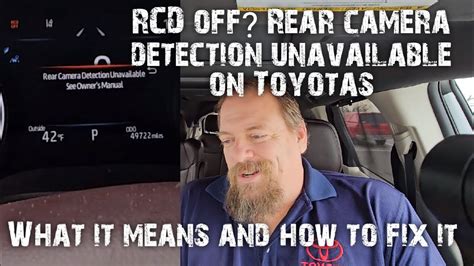 Toyota RCD Off Or Rear Camera Detection Unavailable Meaning And Easy