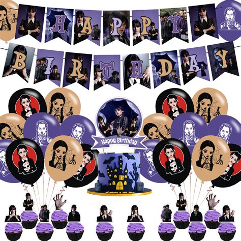 Buy Wednesday Addams Party Decorations Birthday Party Supplies For
