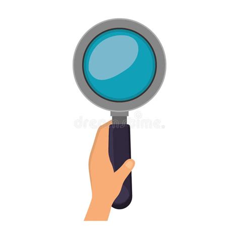 Mano Que Celebra El Ejemplo Transparente Del Vector De La Lupa