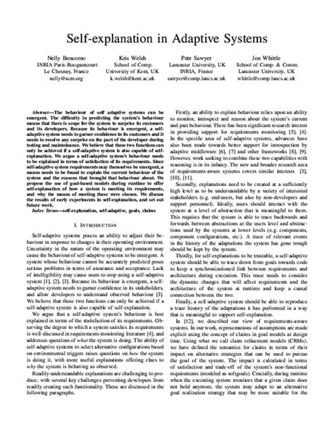 pdf self explanation in adaptive systems n bencomo