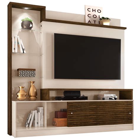 Estante Home Theater Para TV Até 60 Pol Frizz Prime Off White Savana