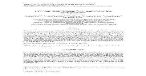 pdf automatic sizing functions for unstructured surface mesh engweb swan ac uk ~cfli papers
