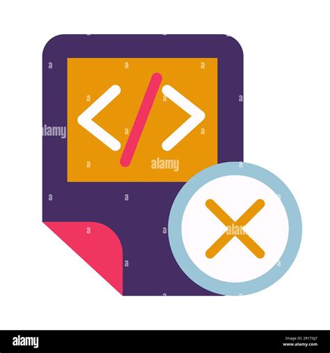 Coding Script File Delete Symbol Glyph Vector Icon HTML Tag System