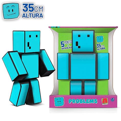 Boneco Problems MINECRAFT ARTICULADO Youtuber 35cm Curta Loja
