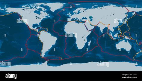 Las placas tectónicas de la tierra Mapa mundial que muestra los