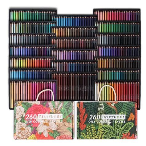 The Large Assortment Of Colored Pencils Are On Display