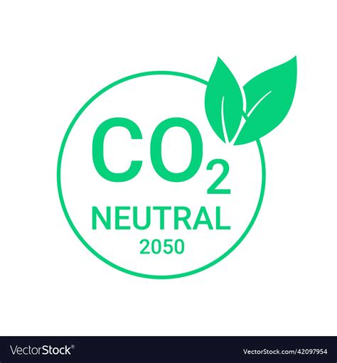Carbon Neutral By 2050 Icon Neutral Co2 Footprint Vector Image
