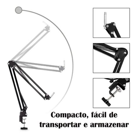 Braço Articulado Suporte De Mesa Para Microfone Aço em Promoção