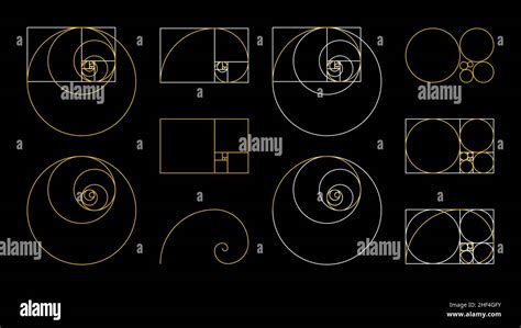 golden ratio fibonacci set stock vector image and art alamy