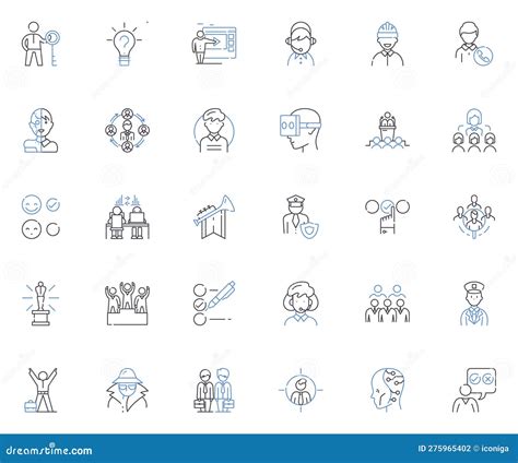 Oversight Line Icons Collection Supervision Management Control